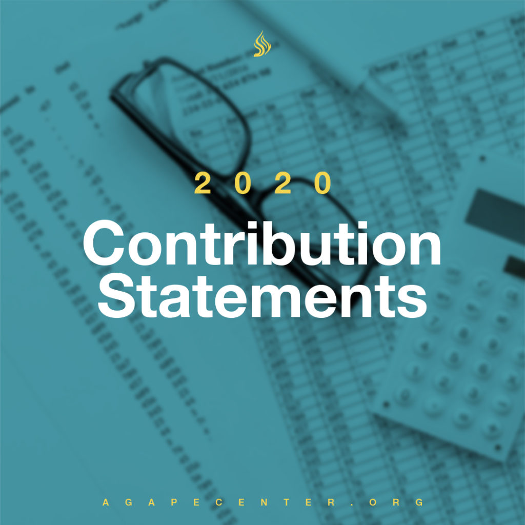 2020 Contributions Statements - Agape Family Worship Center