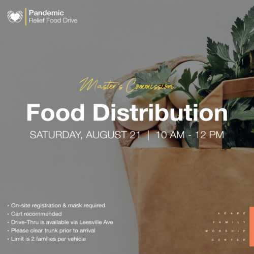 Pandemic Relief Food Distribution - Agape Family Worship Center